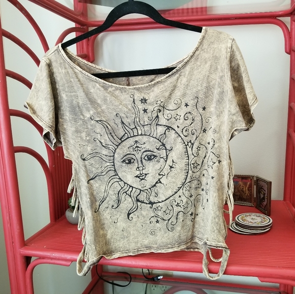 Tops | Sun Moon Crop Top With Cutout Side Detailing Final Price | Poshmark